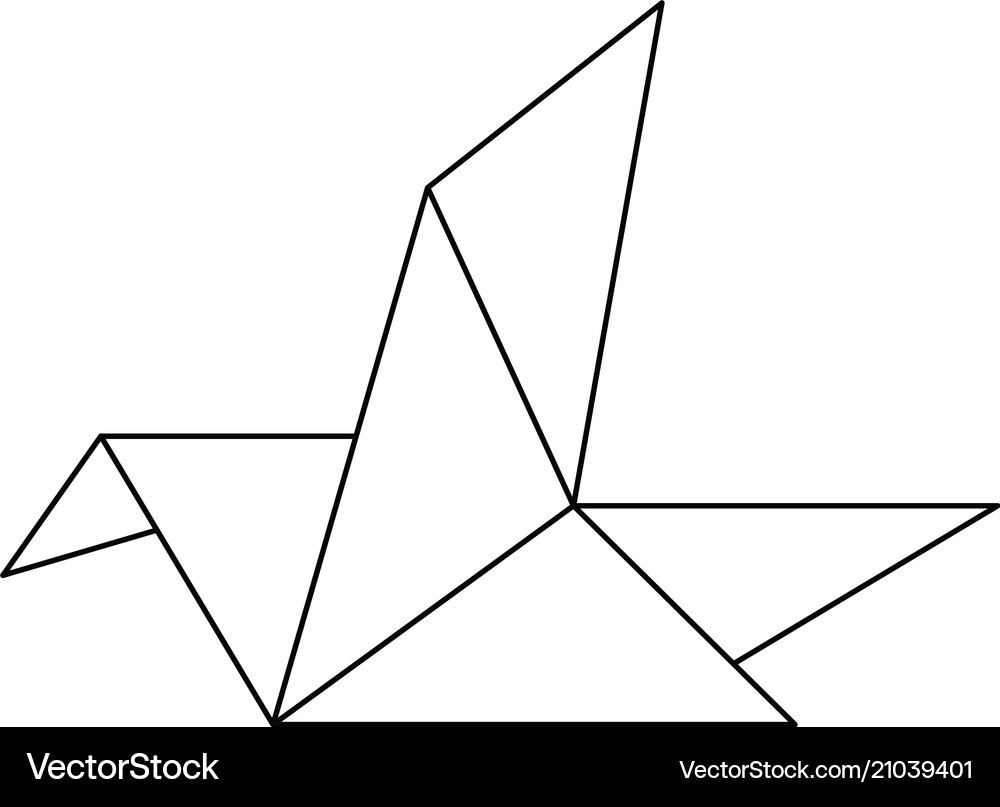 Origami paper bird icon on white background Vector Image