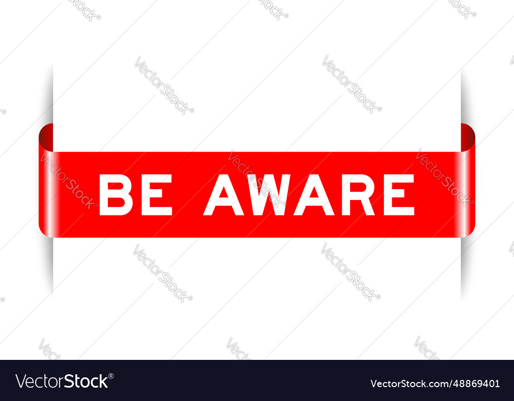 Red Color Inserted Label Banner With Word Vector Image