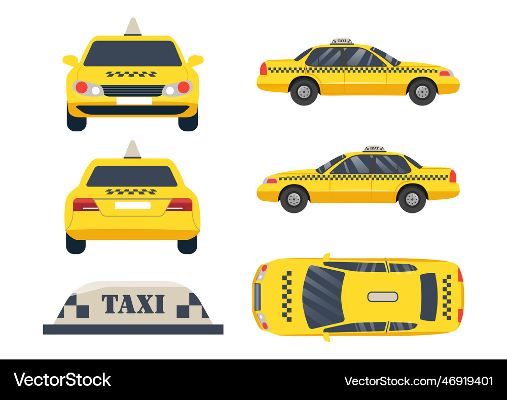 Set of taxis Royalty Free Vector Image - VectorStock