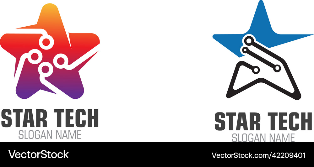 Star with tech logo modern technology design Vector Image