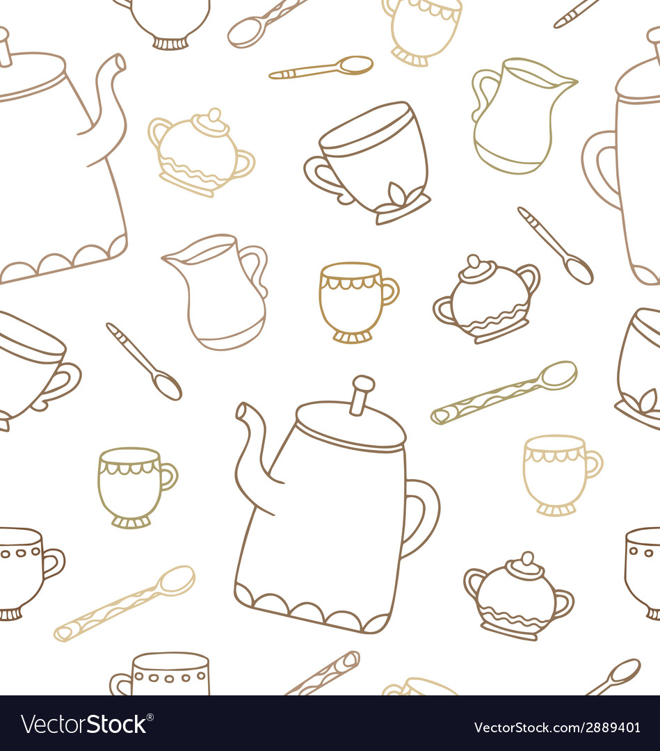Tea time pattern Royalty Free Vector Image - VectorStock