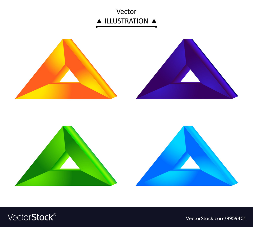 Triangular logo set Royalty Free Vector Image - VectorStock