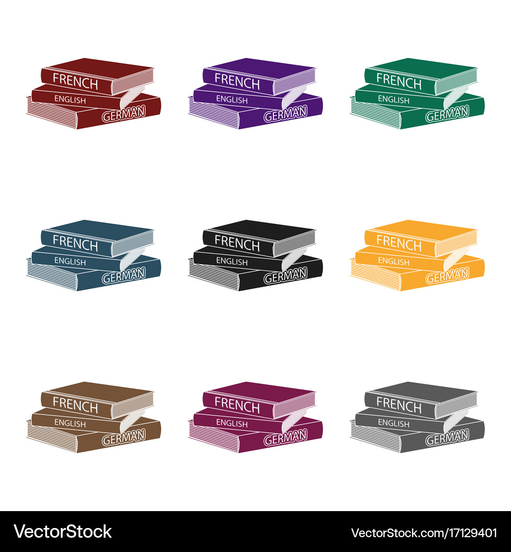 Various dictionaries icon in black style isolated Vector Image