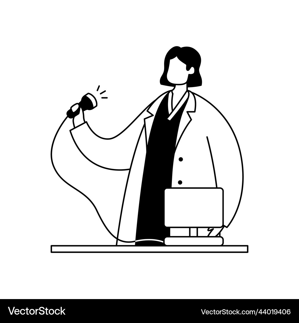An ultrasound doctor with a sensor Royalty Free Vector Image