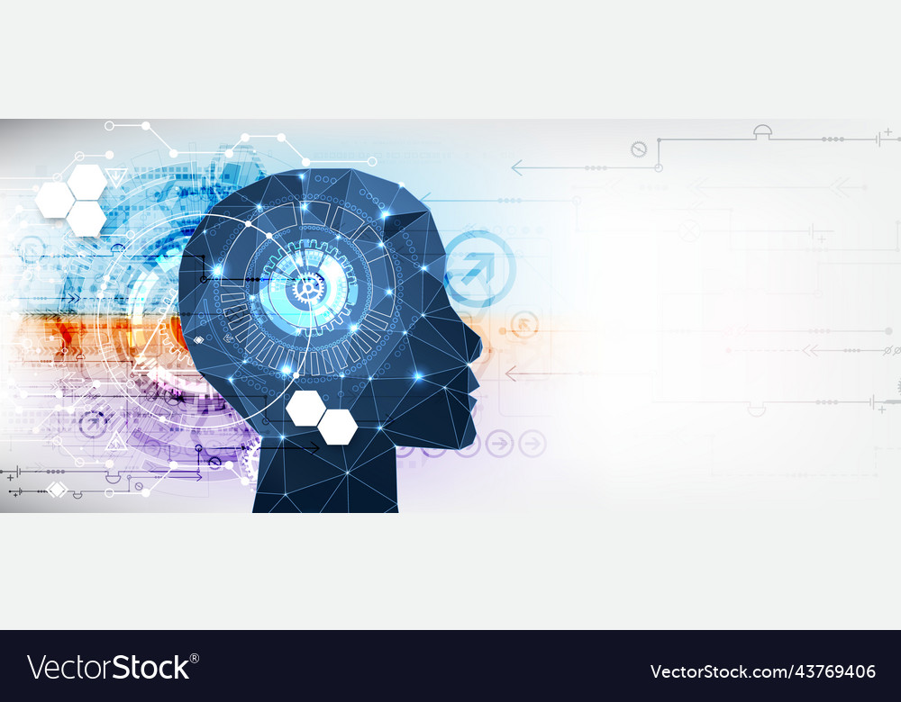 Artificial intelligence concept creative brain Vector Image