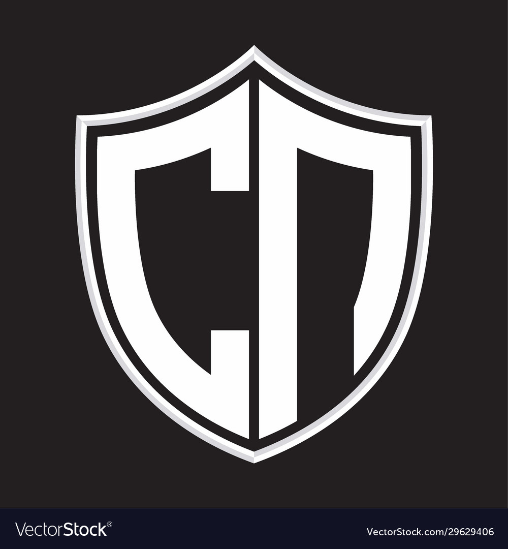 Cn logo monogram with shield shape isolated Vector Image