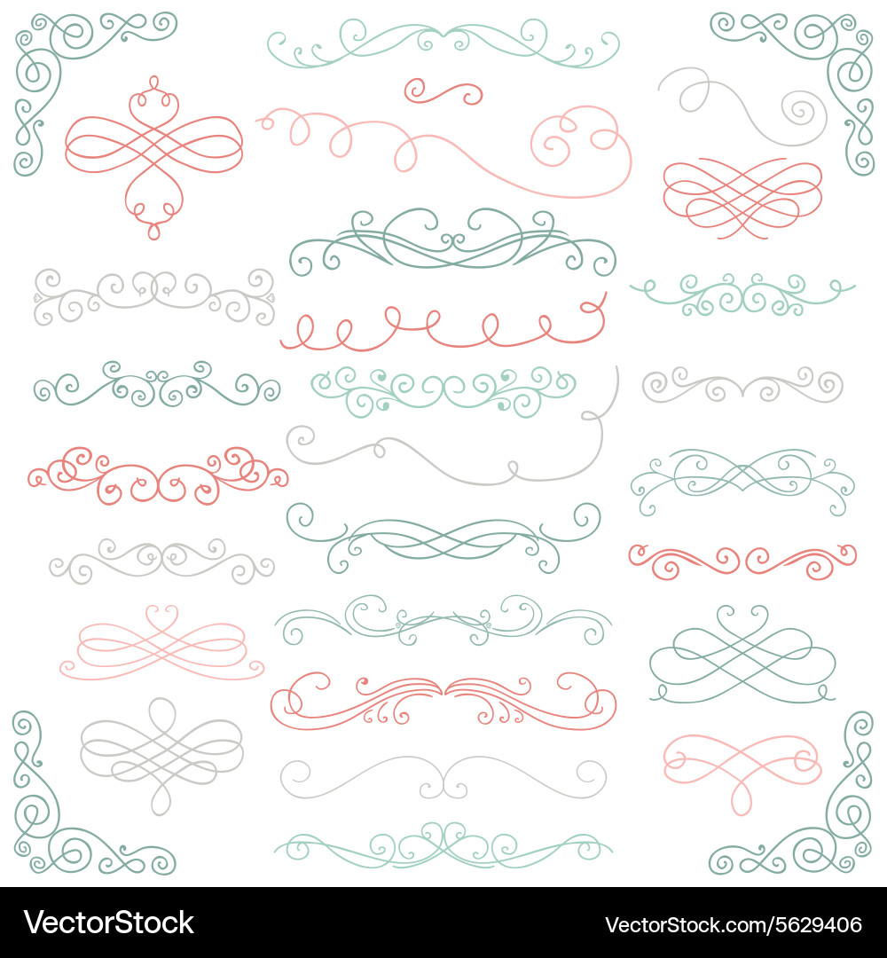 Colorful doodle hand drawn swirls Royalty Free Vector Image