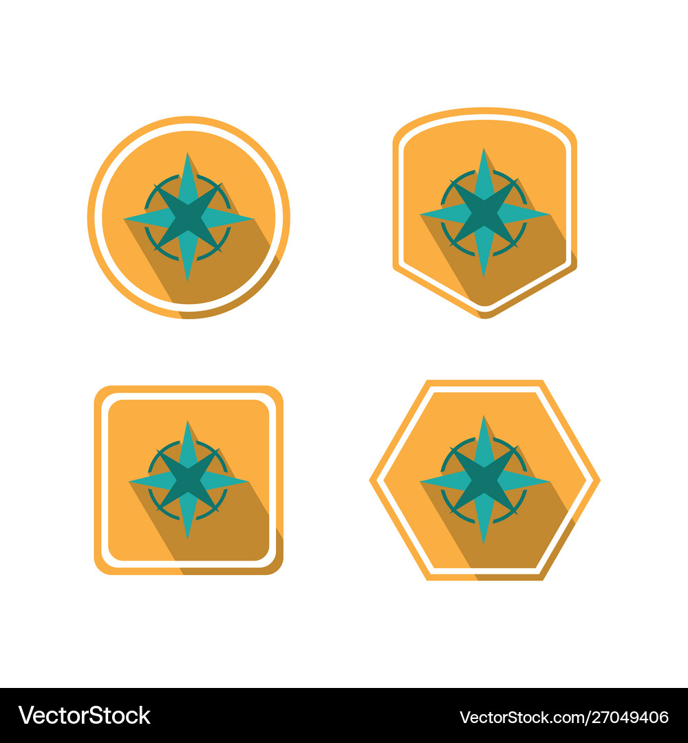 Compass logo icons emblem navigation travel Vector Image