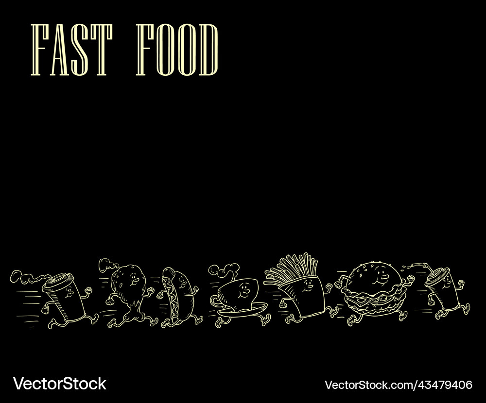 Fast food products restaurant menu background Vector Image