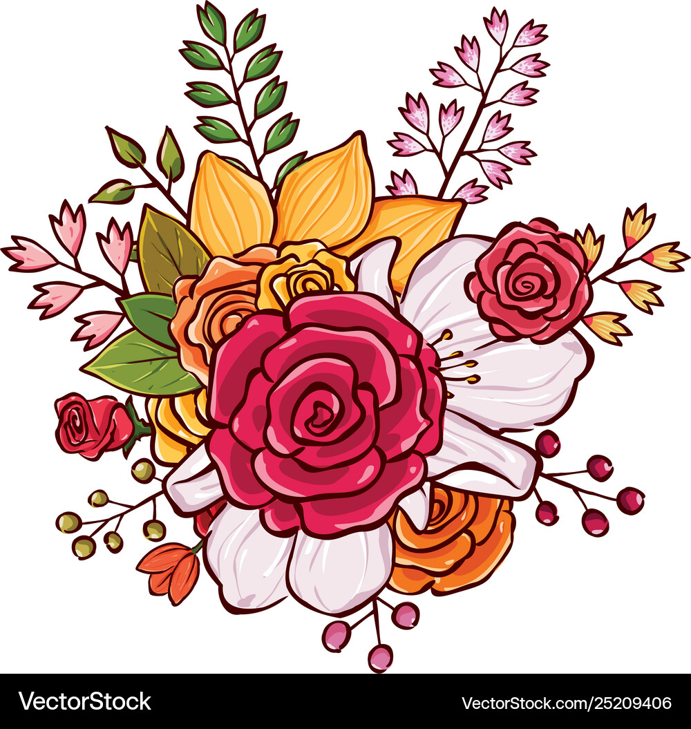 Flower bouquet Royalty Free Vector Image - VectorStock