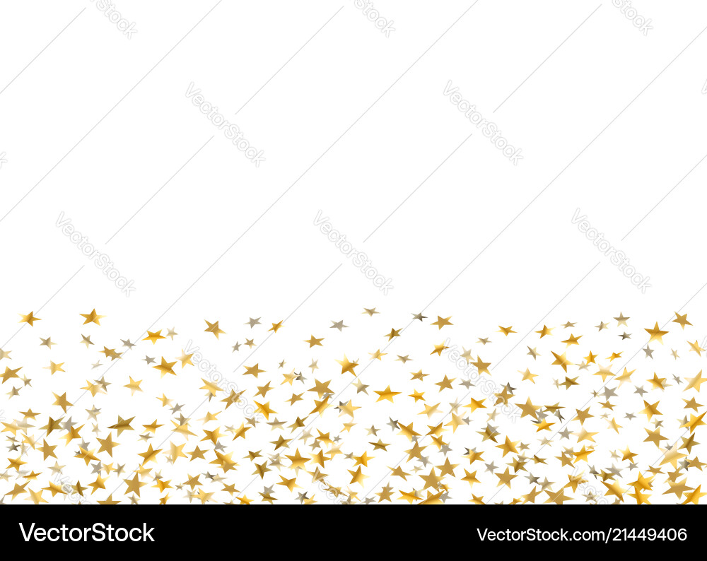 Gold stars falling confetti isolated on white Vector Image