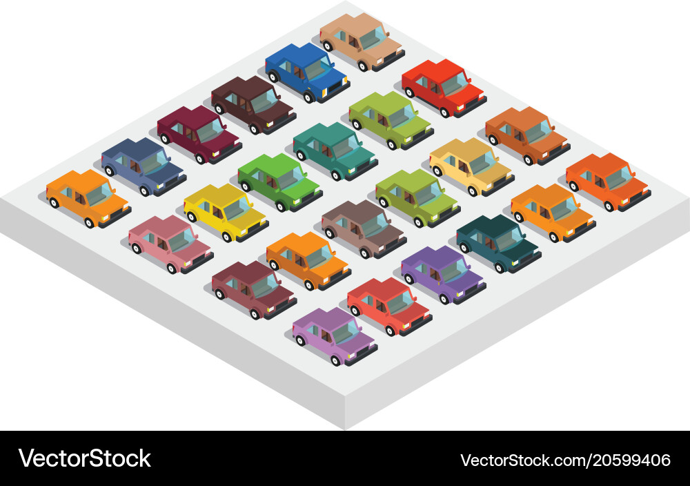 Isometric cars Royalty Free Vector Image - VectorStock