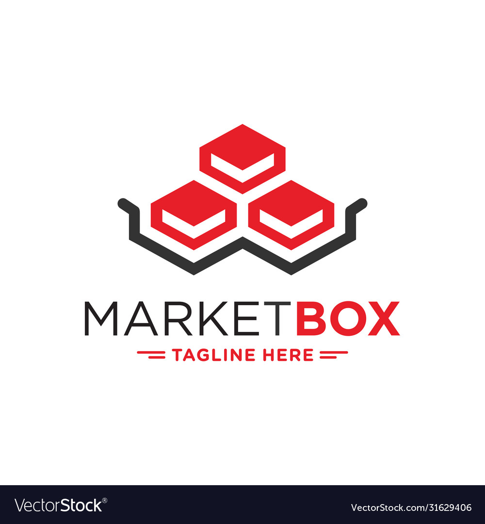 Logistical package box logo Royalty Free Vector Image Logistical package box logo Royalty Free Vector Image