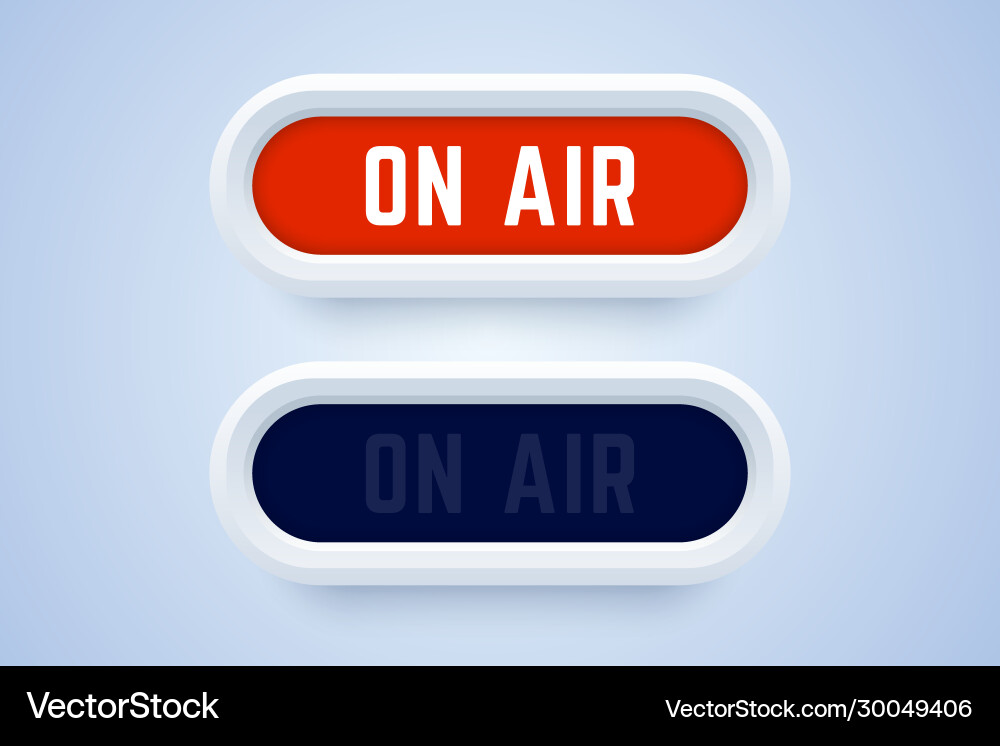 On air button sign label in 3d style Royalty Free Vector