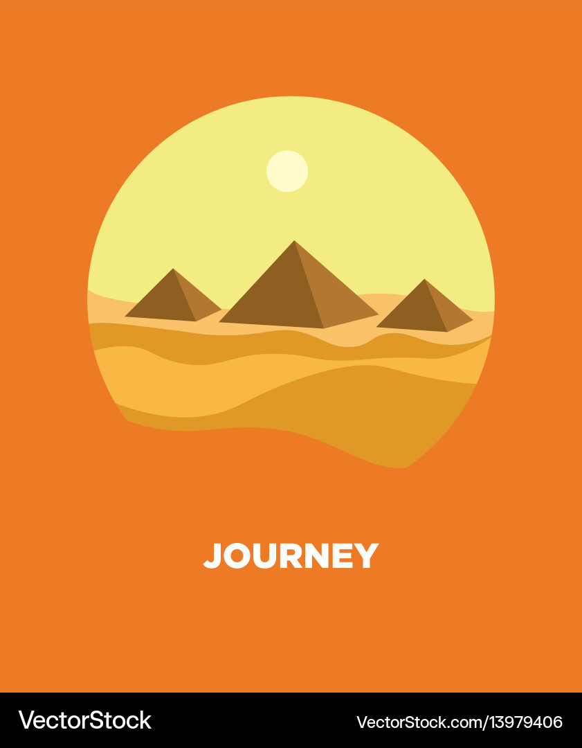 Pyramids in egyptian desert landscape icon Vector Image