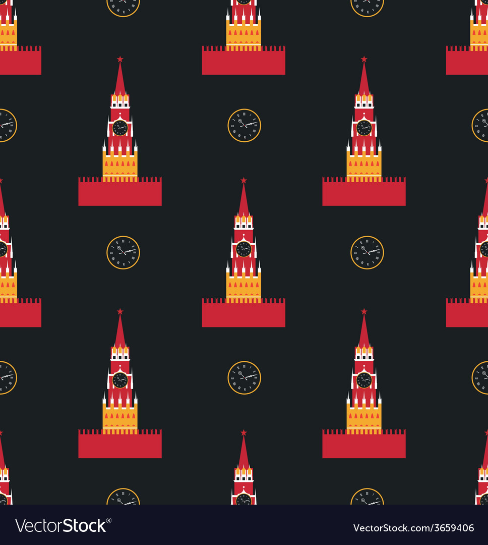 Russian kremlin seamless pattern Royalty Free Vector Image
