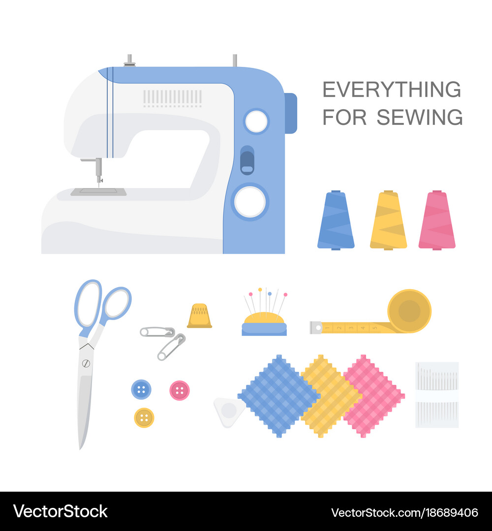 Sewing Supplies Collection Royalty Free Vector Image