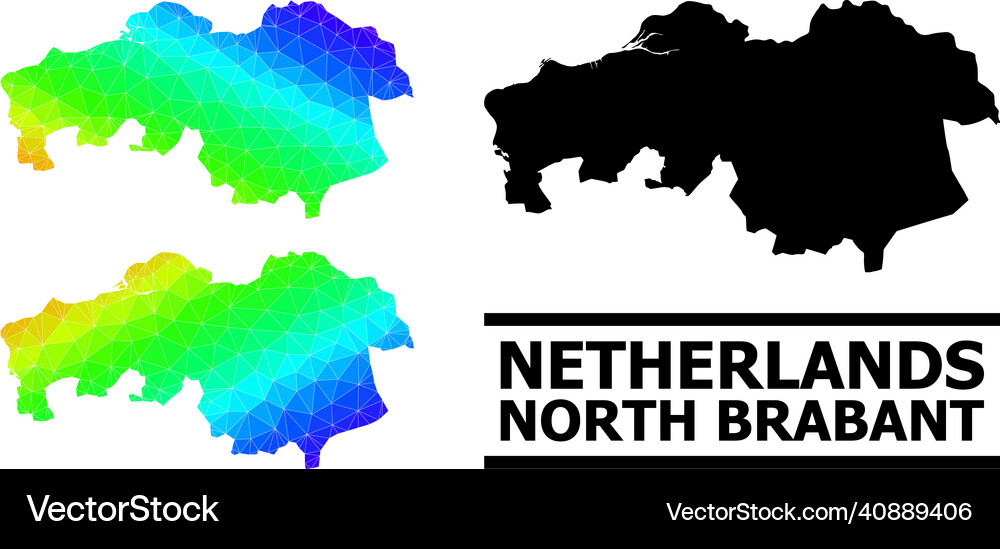 Triangle filled spectral colored map of north Vector Image
