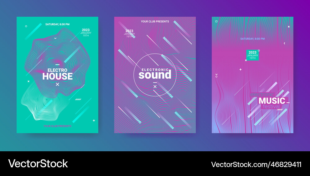 Abstract music poster electro dance cover Vector Image