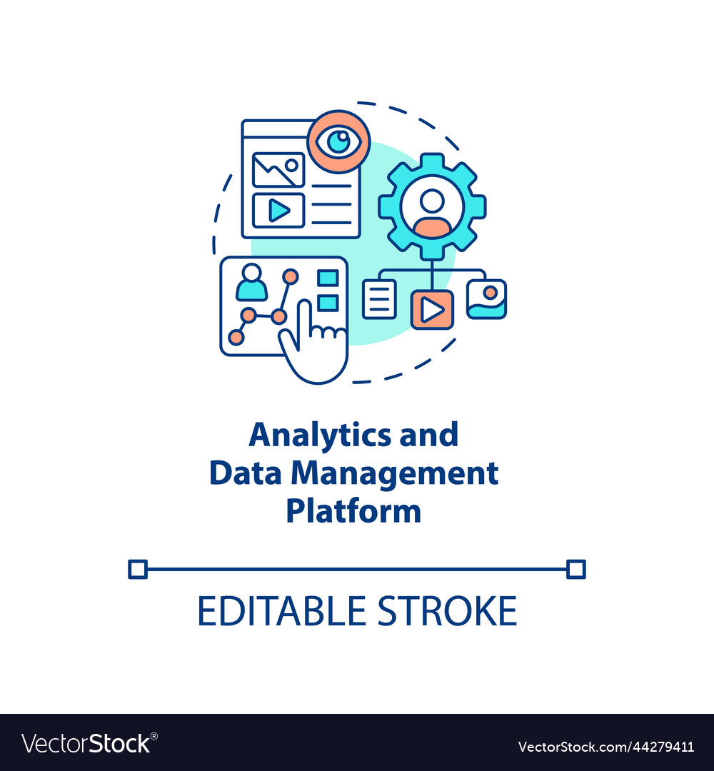 Analytics and data management platform concept Vector Image