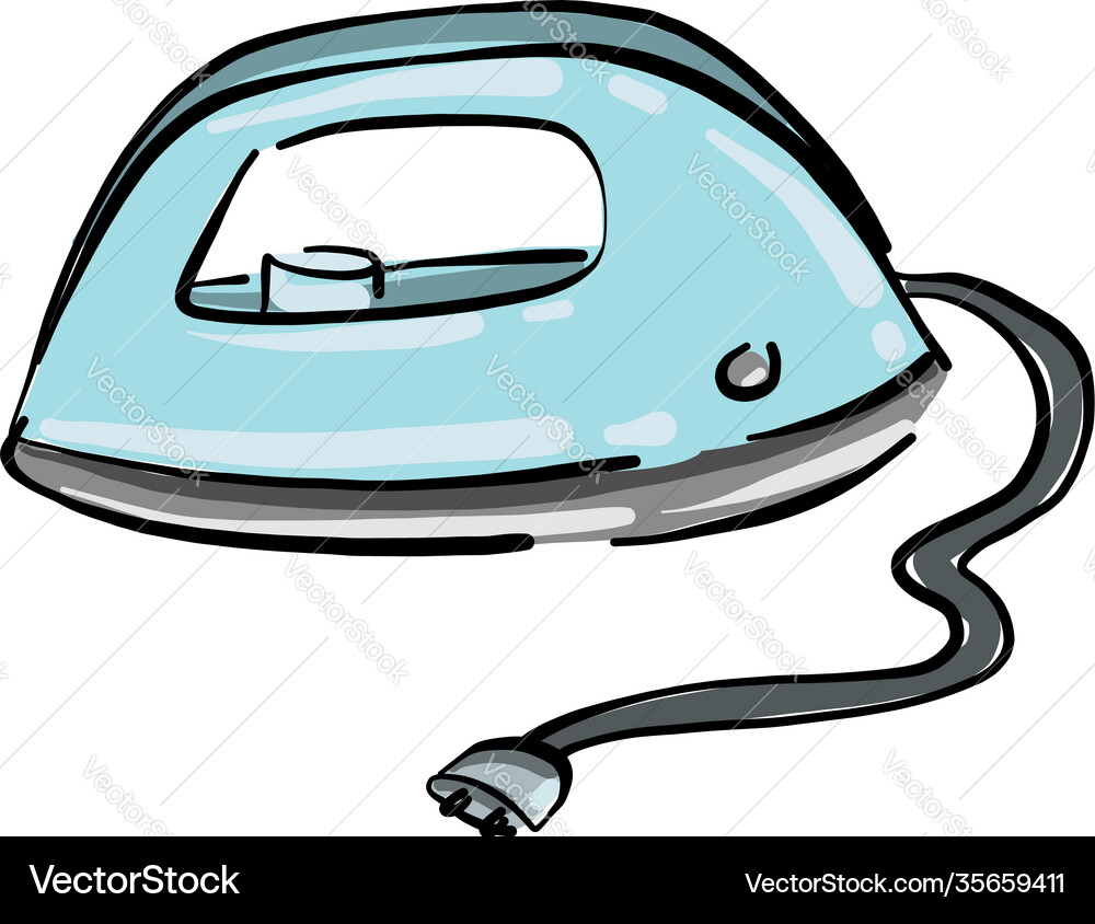 Blue iron on white background Royalty Free Vector Image