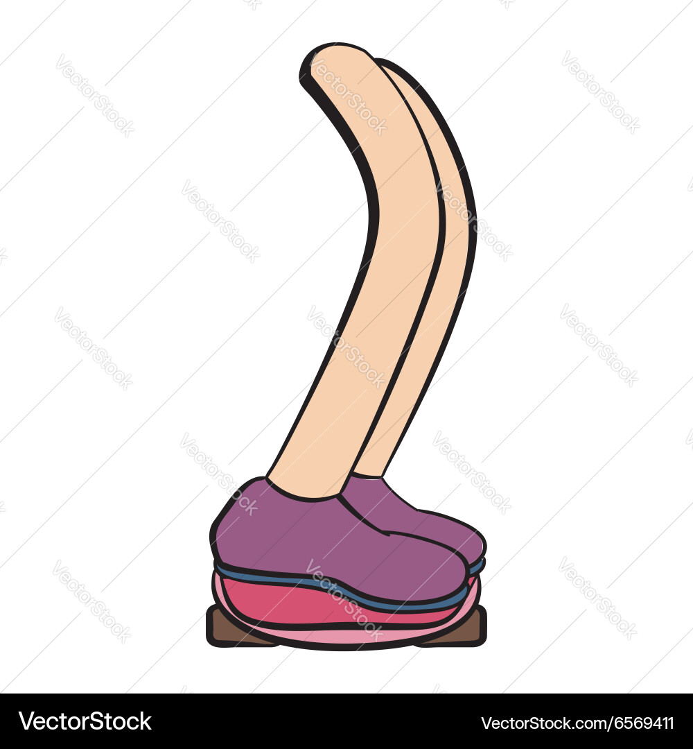 Cartoon feet on the board Royalty Free Vector Image