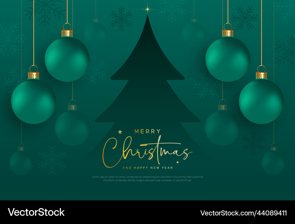 Christmas green background with snowflakes Vector Image