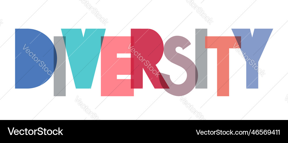 Colorful diversity word on white background Vector Image