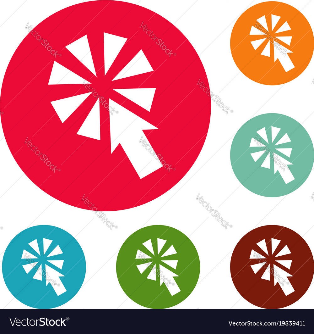 Cursor interactive click icons circle set Vector Image