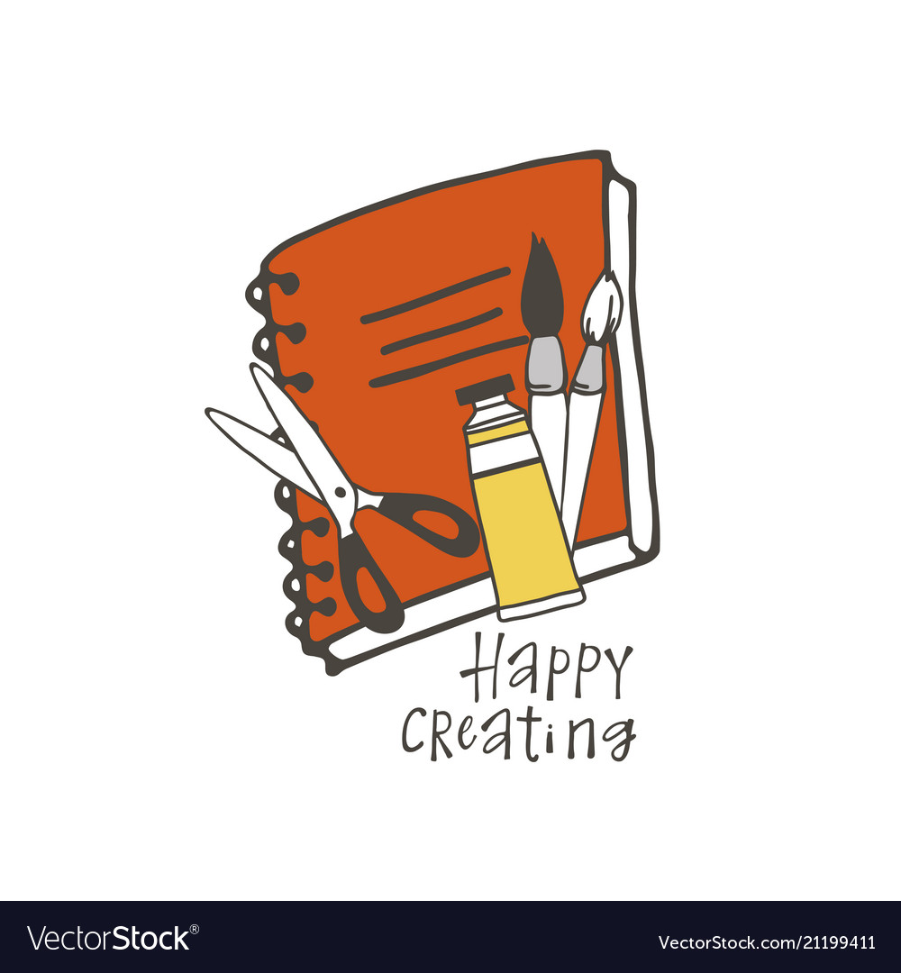 Happy creating poster Royalty Free Vector Image