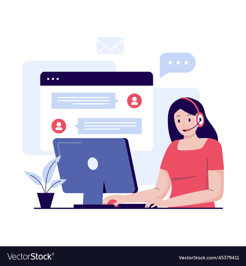 Online customer support live chat concept Vector Image Online customer support live chat concept Vector Image