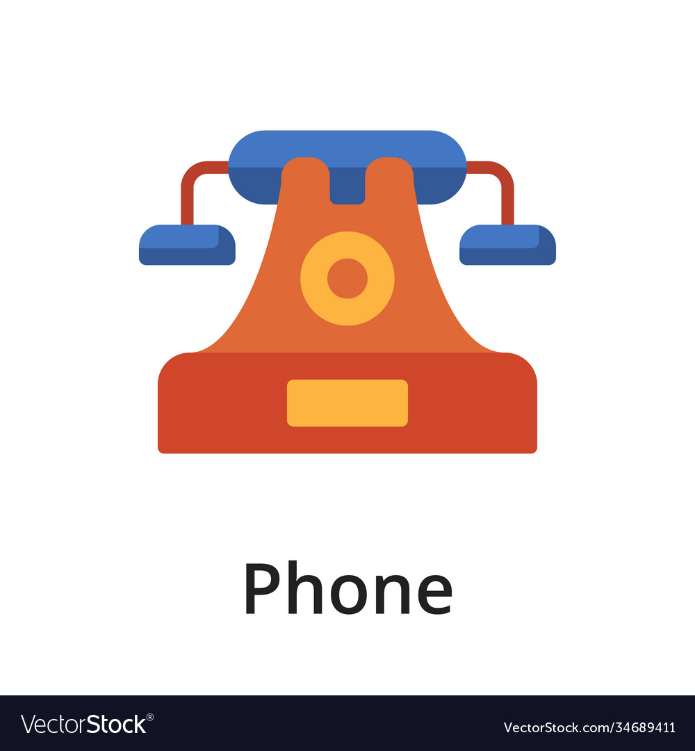 Phone flat single object Royalty Free Vector Image