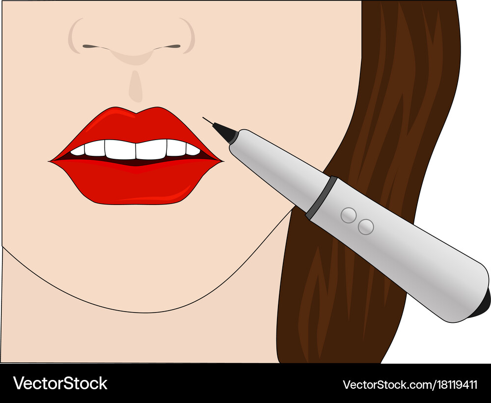 Procedure of permanent make-up lips Royalty Free Vector