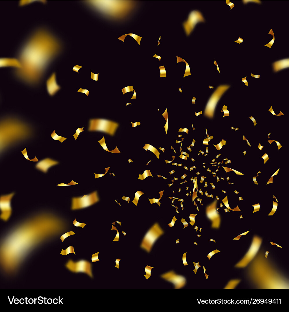 Golden Confetti Isolated On Vector Golden Confetti Isolation On White