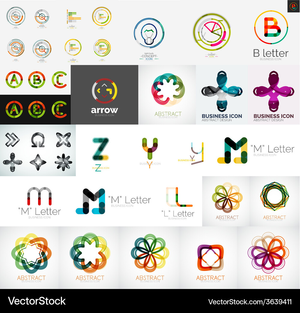 Set of universal company logos and design elements