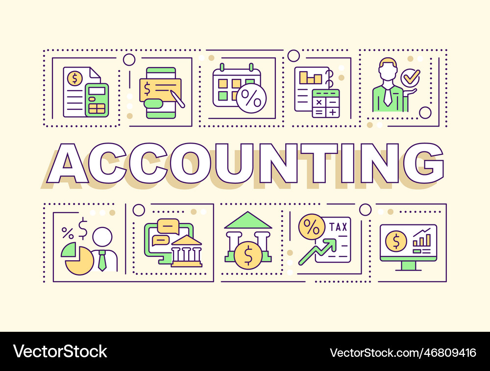 Accounting word concepts yellow banner Royalty Free Vector