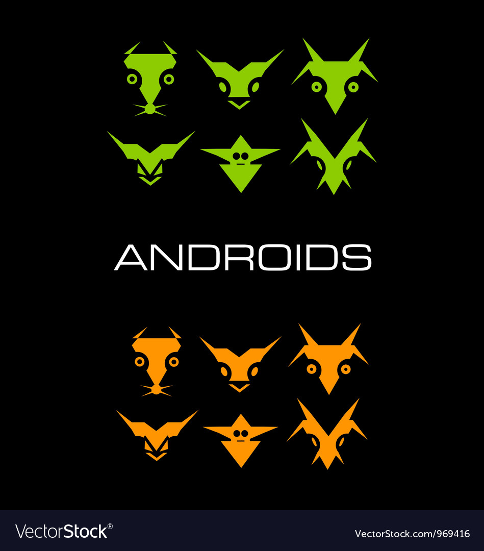 Android icons Royalty Free Vector Image - VectorStock