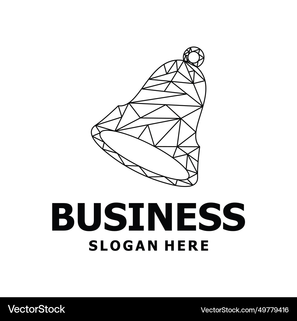 Bell geometric logo hand drawn sketch design Vector Image