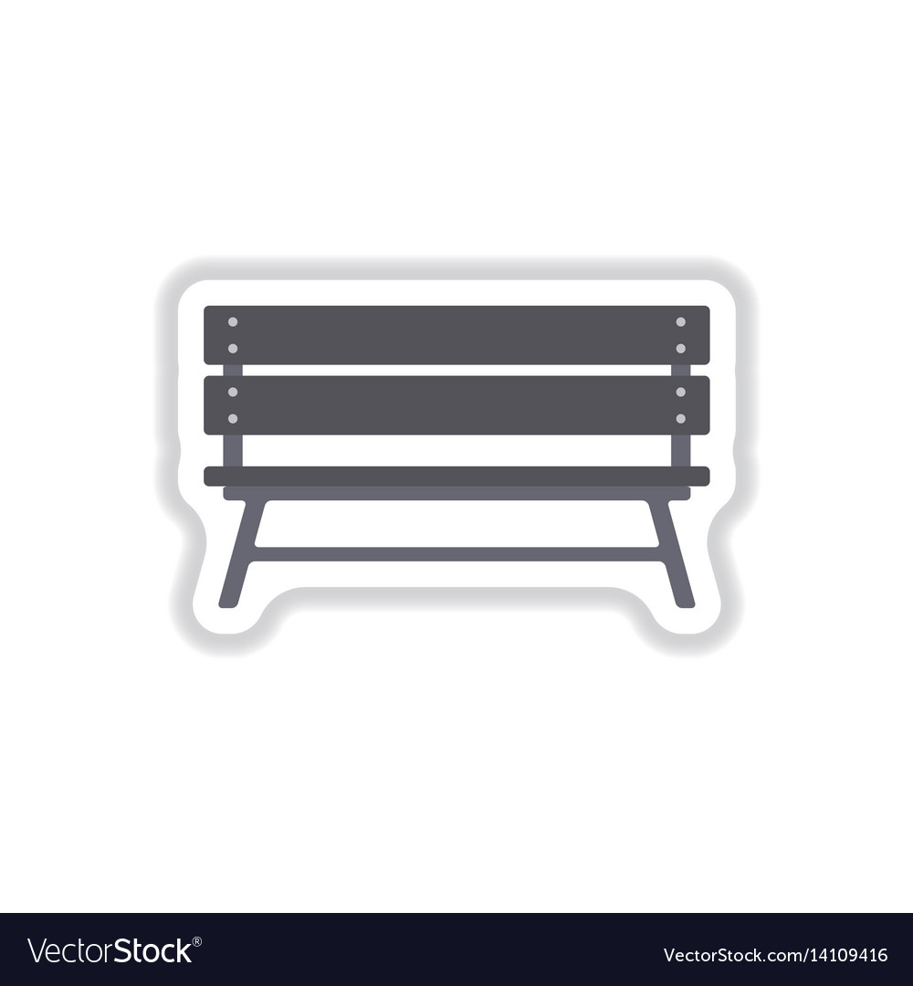 Bench icon in paper sticker style Royalty Free Vector Image