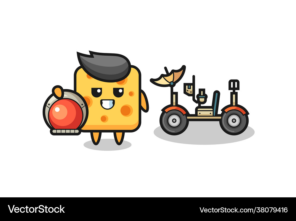 Cheese pirate character holding sword beside Vector Image