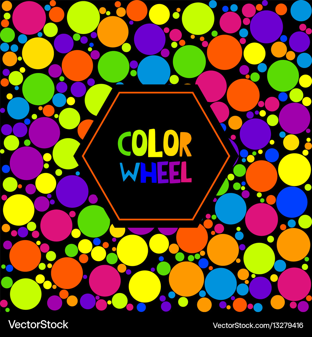 Color wheel or circle on black background Vector Image