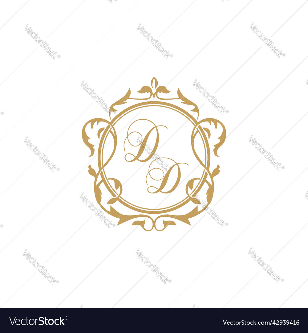 Dd intial wedding invitation elegant graphic Vector Image