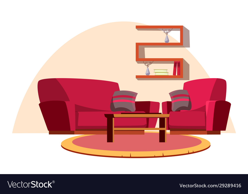 Empty living room flat Royalty Free Vector Image