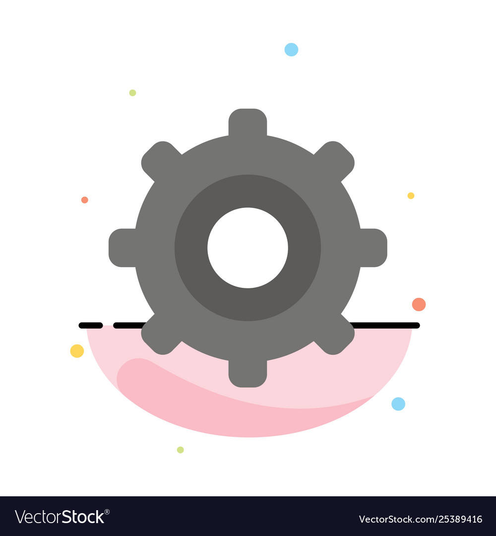 Gear Setting Cogs Abstract Flat Color Icon Vector Image