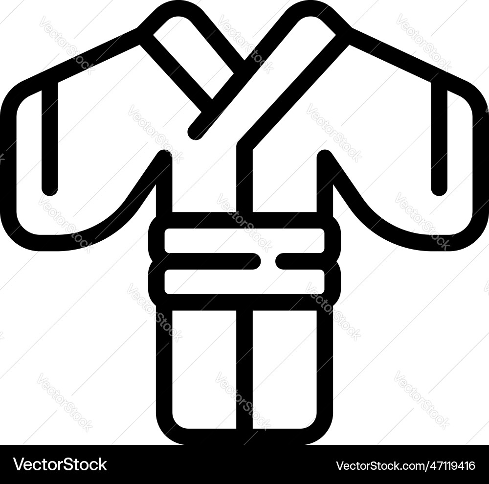 Gi kimono icon outline karate cad Royalty Free Vector Image