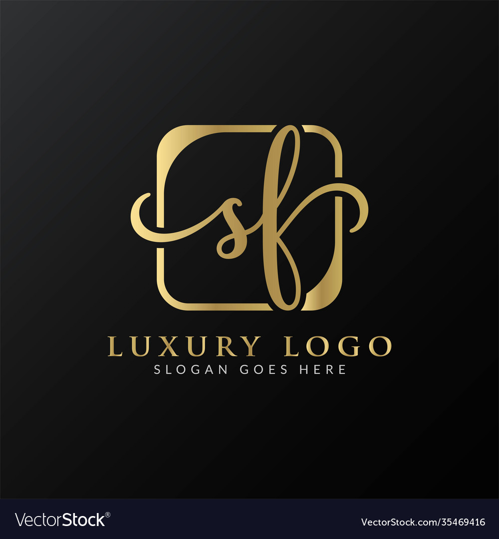 Initial sf letter logo design template abstract Vector Image