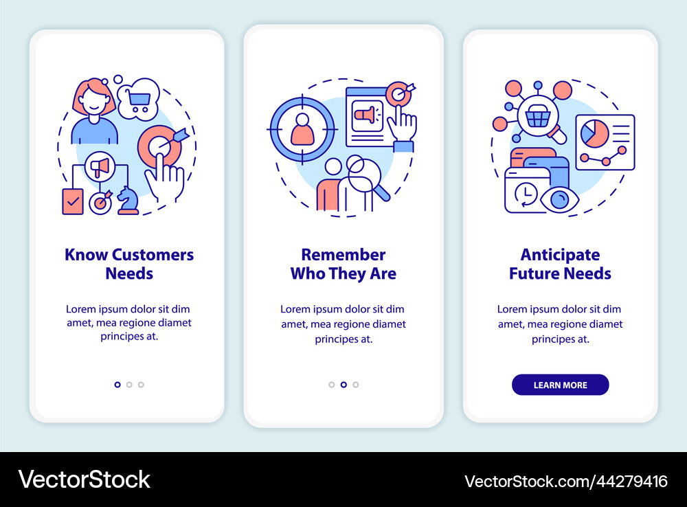 Marketing personalization strategies onboarding Vector Image