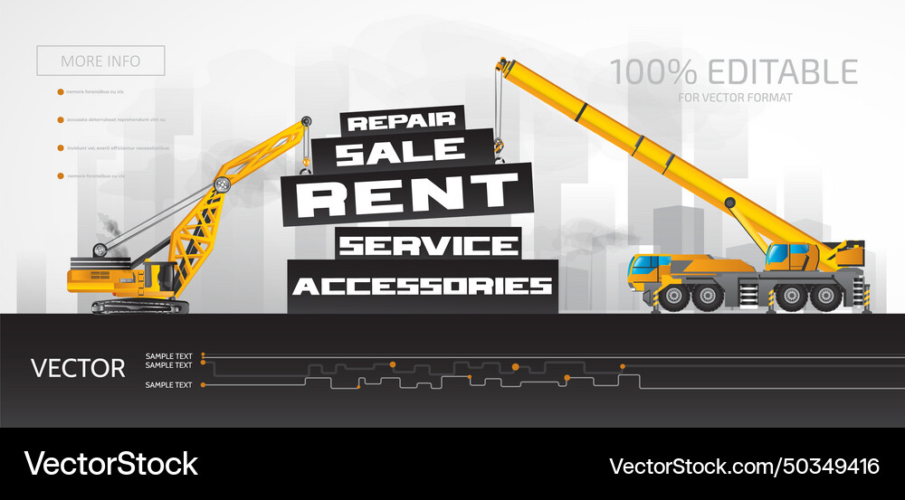 Mobile telescopic boom crane and crawler Vector Image