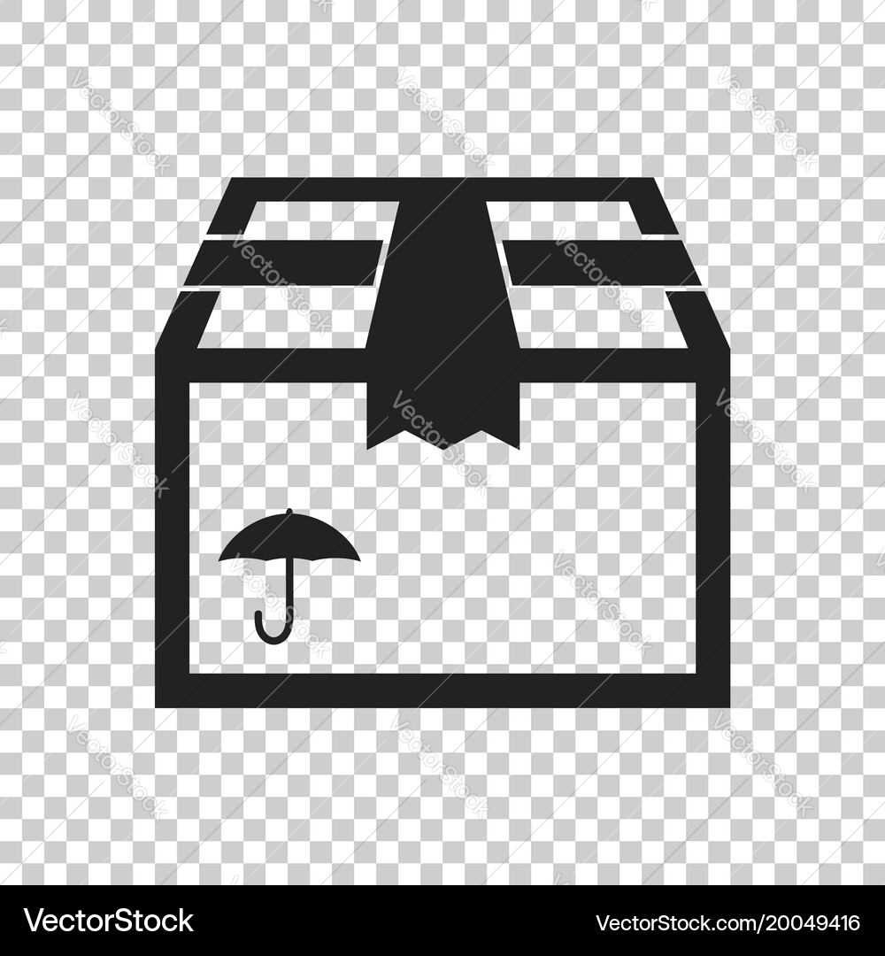 Packaging box icon with umbrella symbol shipping Vector Image