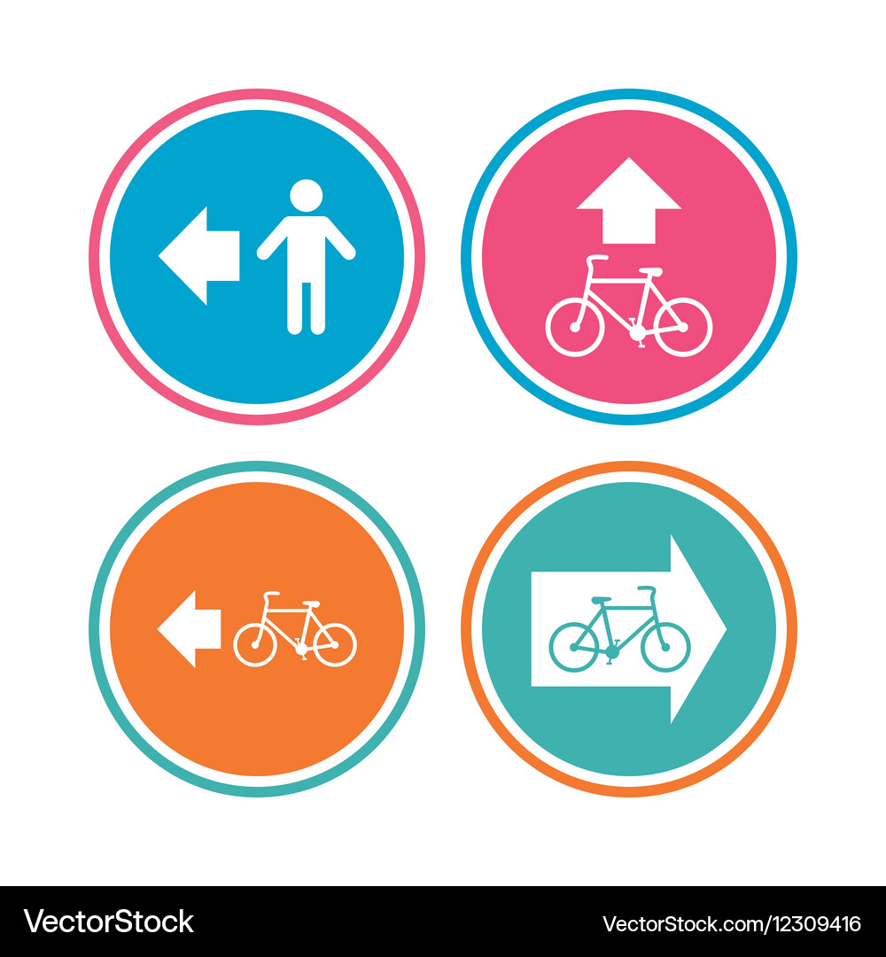 Pedestrian road icon Bicycle path trail sign Vector Image